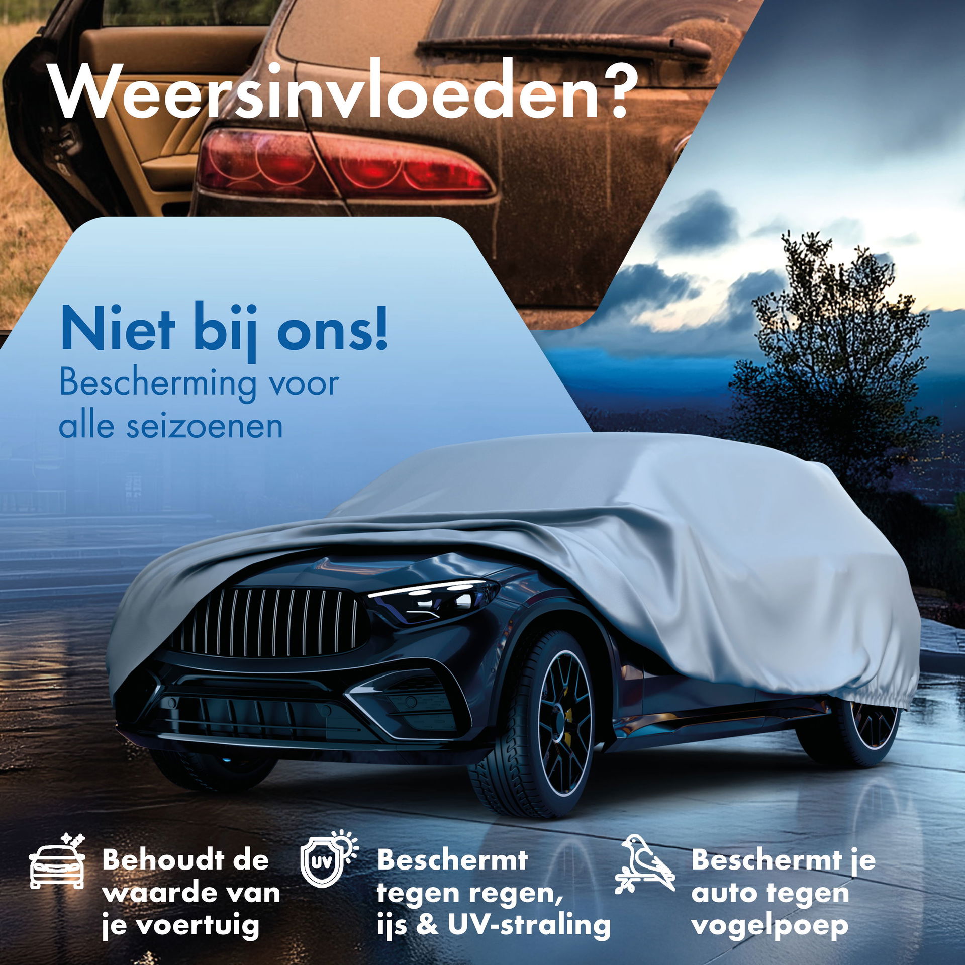 Dekzeil voor auto All Weather, autozeil volledige garage Maat 9 SUV/VAN ...