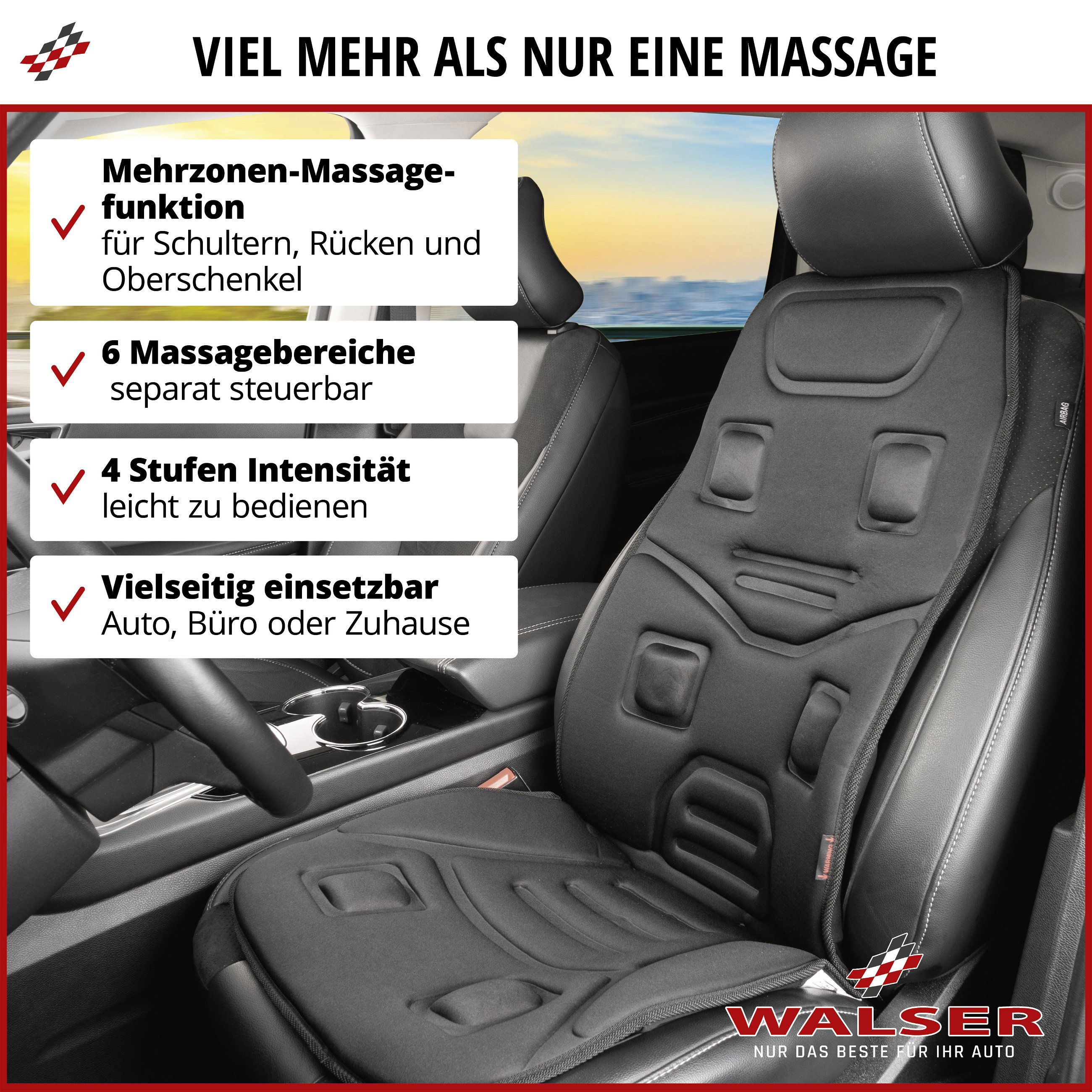 Massagesitzauflage Relax Drive universale PKW Sitzauflage mit 5 Massageprogrammen 1 Stuck 16774