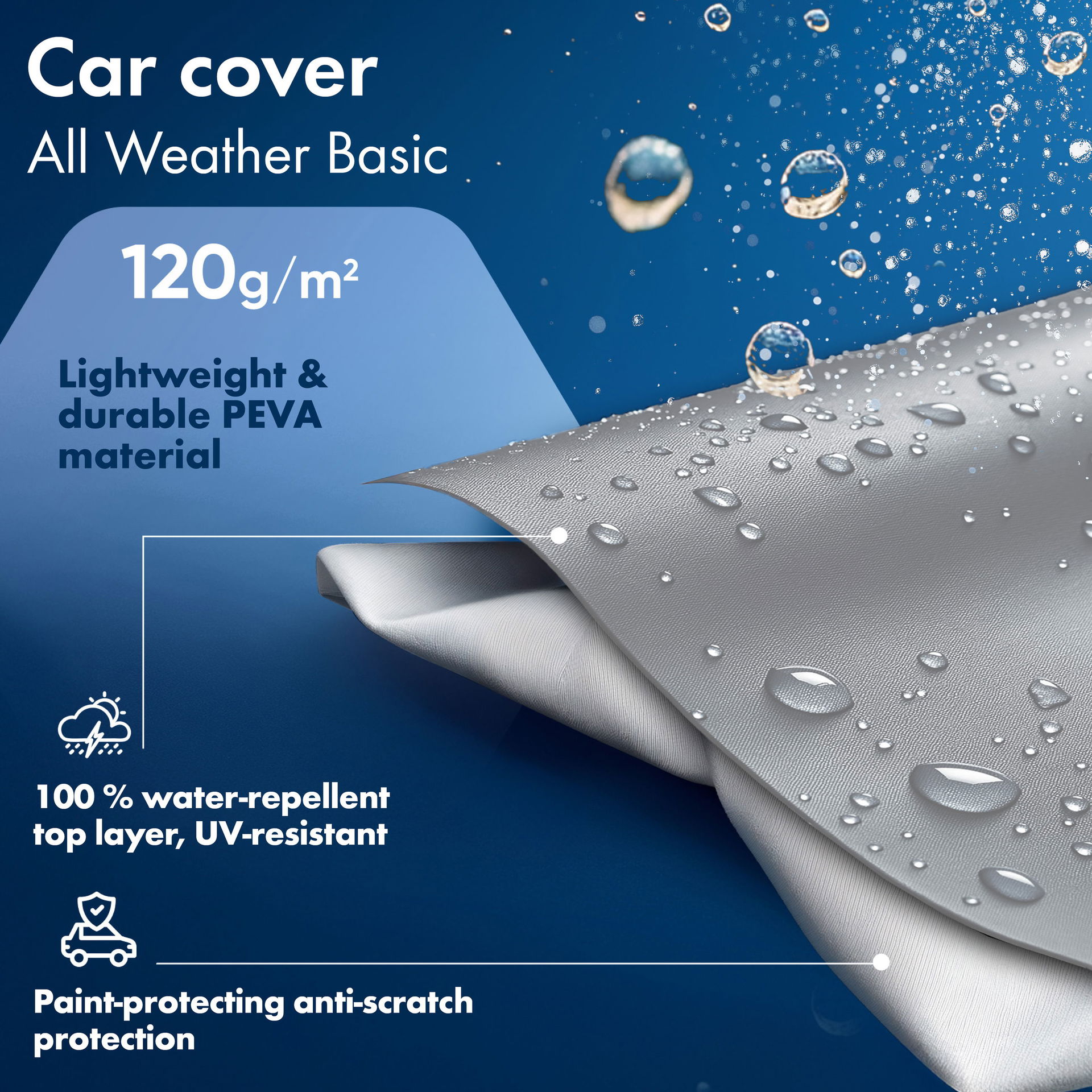 Car cover All Weather, car cover half garage size 2 car silver | Silver ...