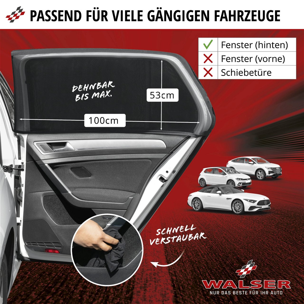 Sonnenschutz Window Sock Premium, 2er Set Sonnenblenden-Seitenscheibe ...