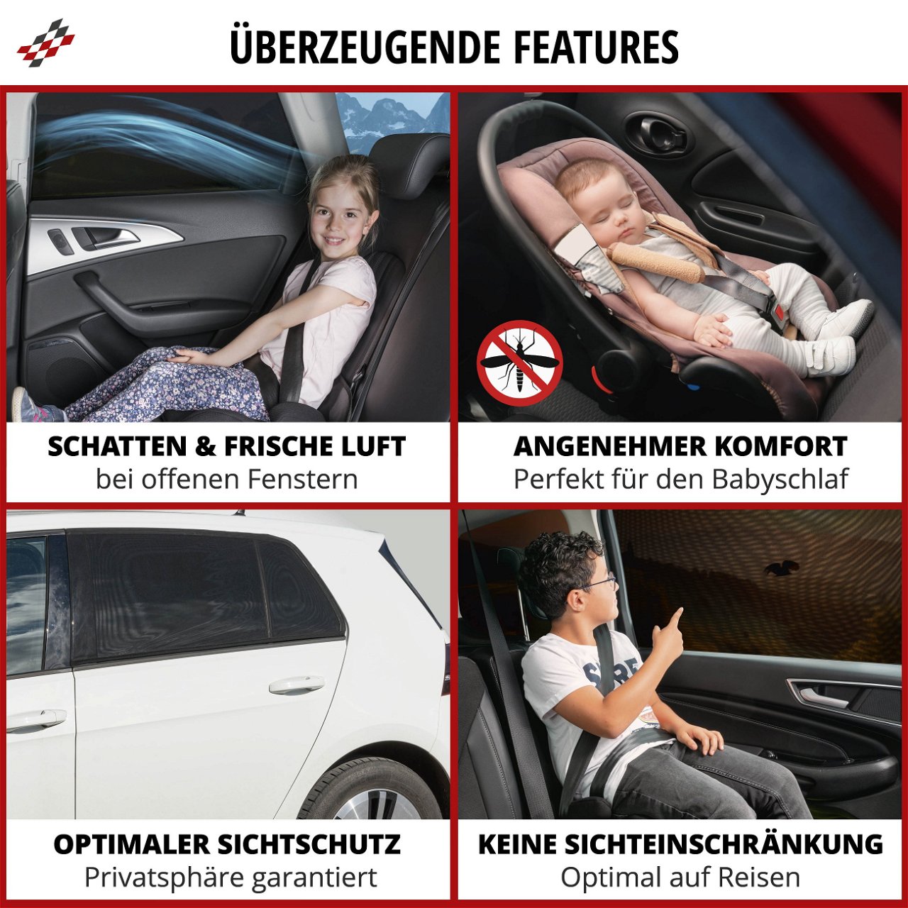 Sonnenschutz Window Sock Premium, 2er Set Sonnenblenden-Seitenscheibe ...