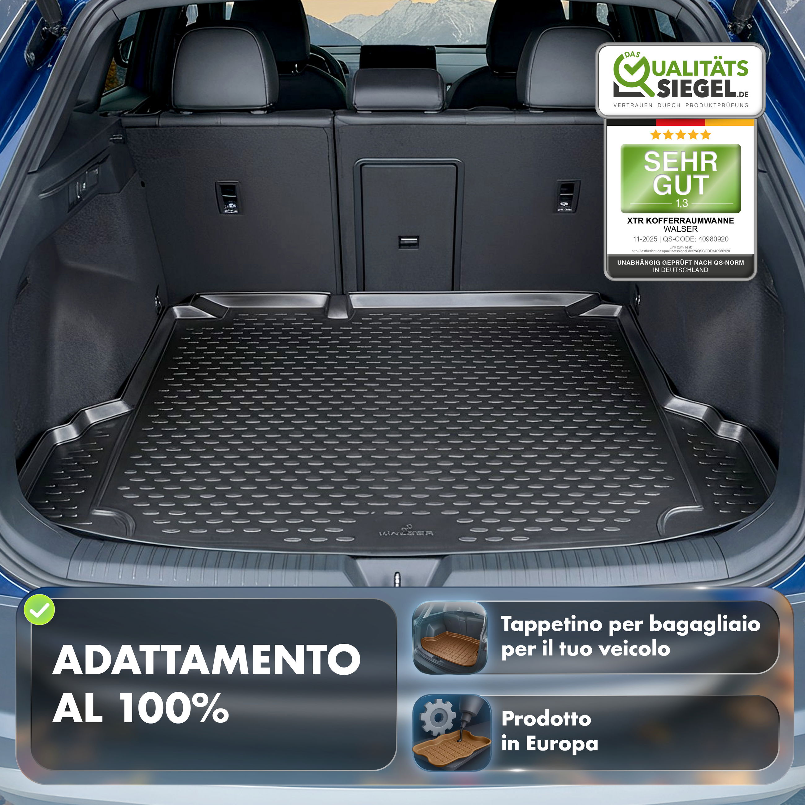 Vasca baule su misura XTR per VW Tiguan (CT1) 09/2023-Oggi, piano di ...