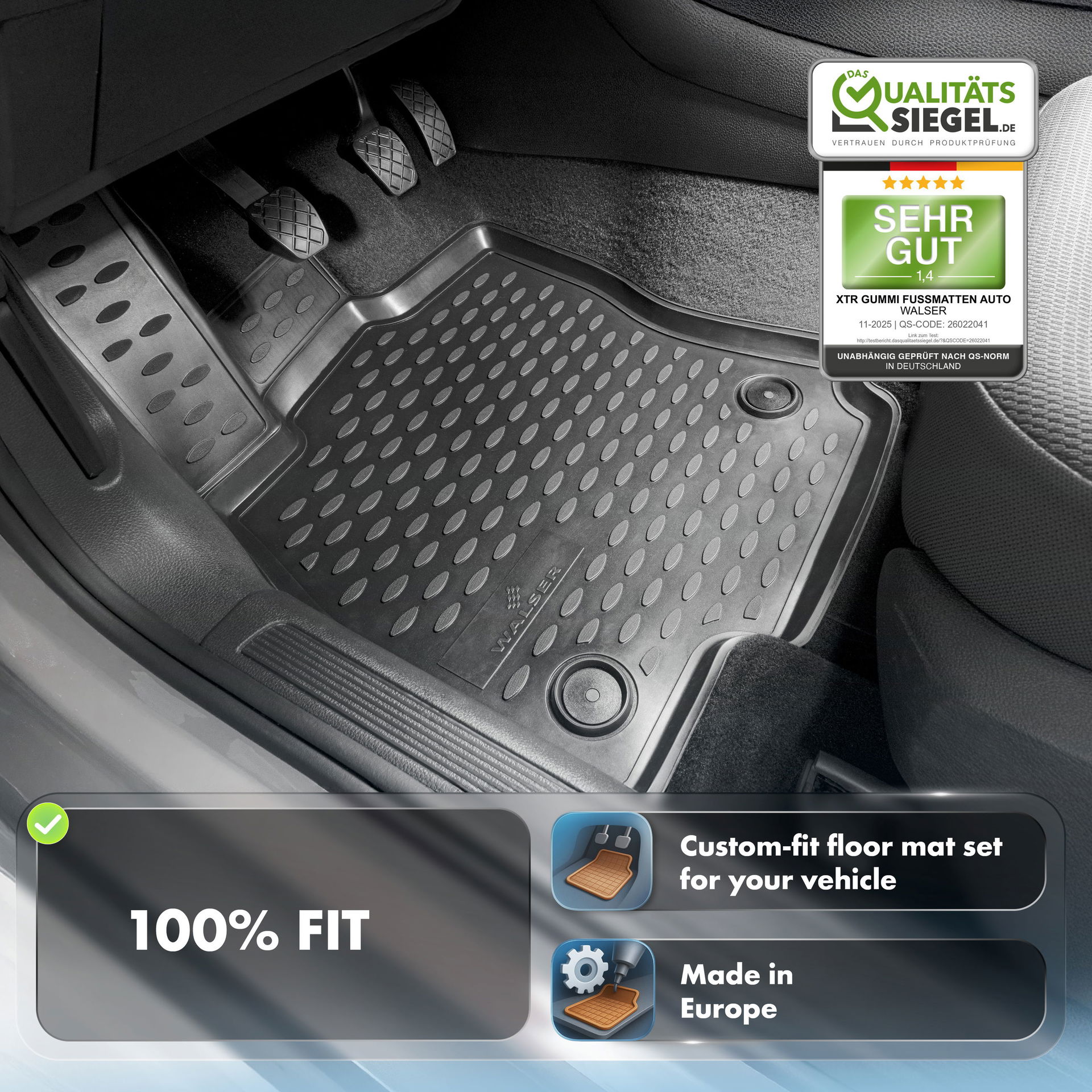 XTR Rubber Mats for Skoda Enyaq iV SUV (5AZ) 10/2020-Today, VW ID.4 ...