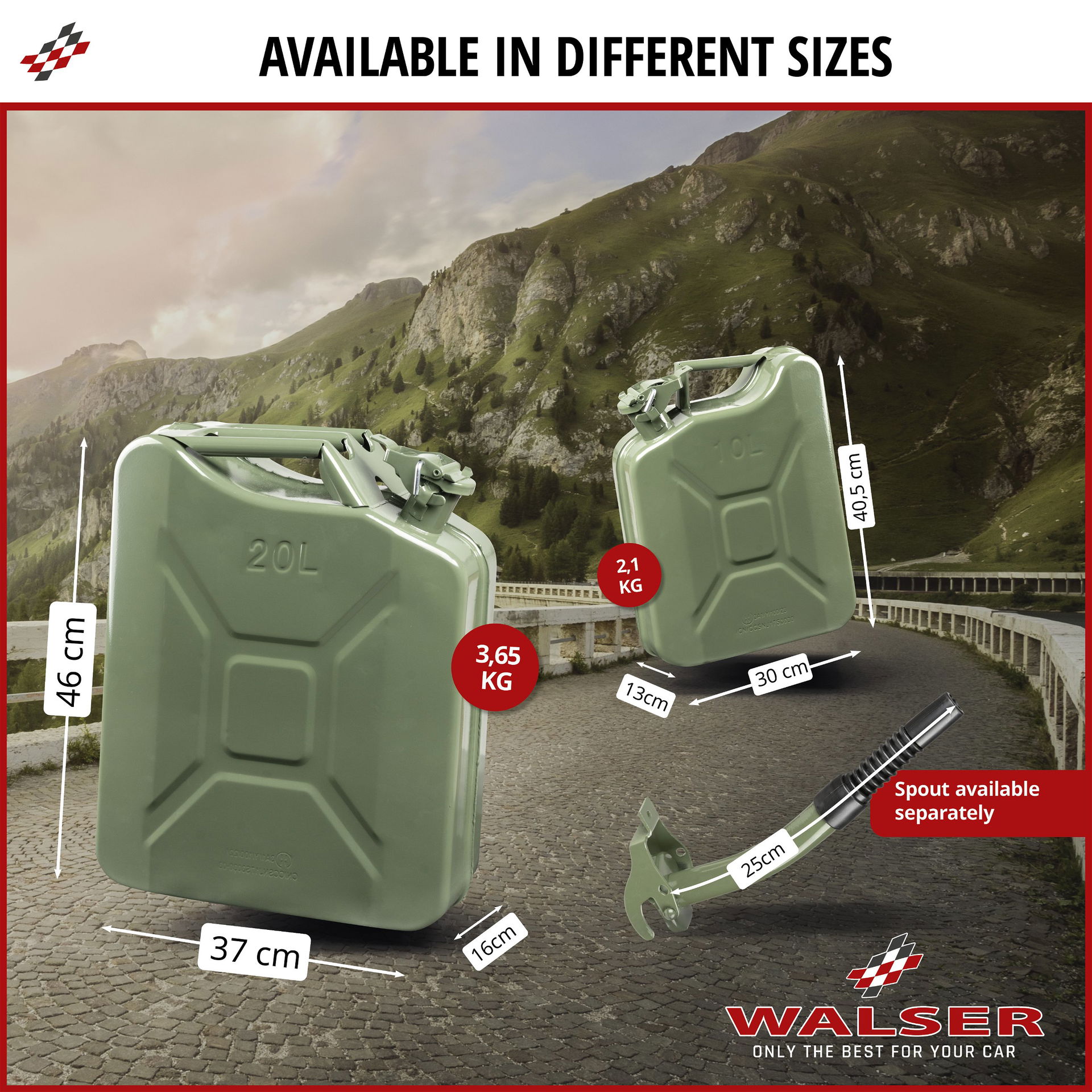 Petrol canister metal 20 litres, fuel canister, UN-certified diesel ...