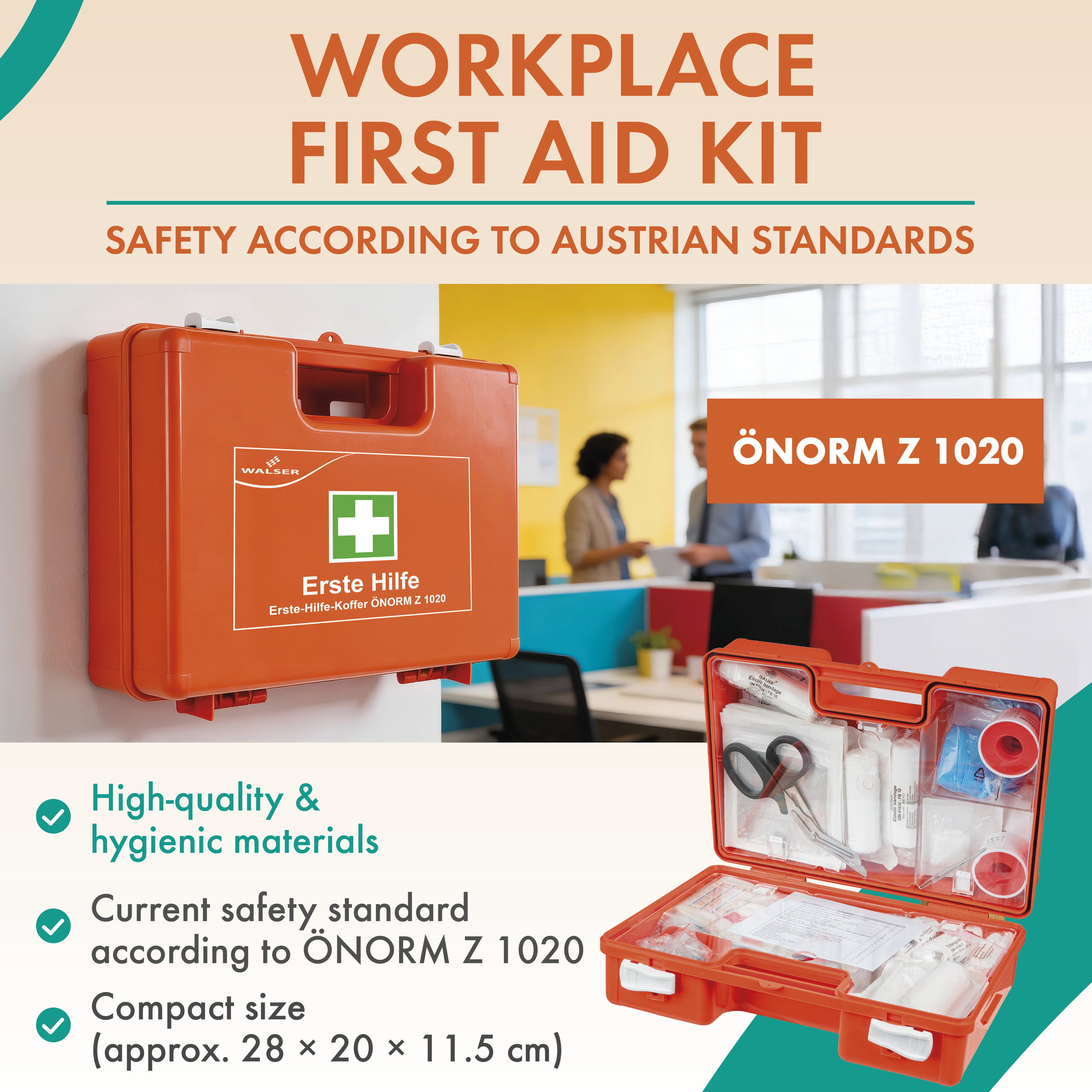 First Aid Kit to Austrian Standard Ö-Norm Z1020:2025, workplace first ...