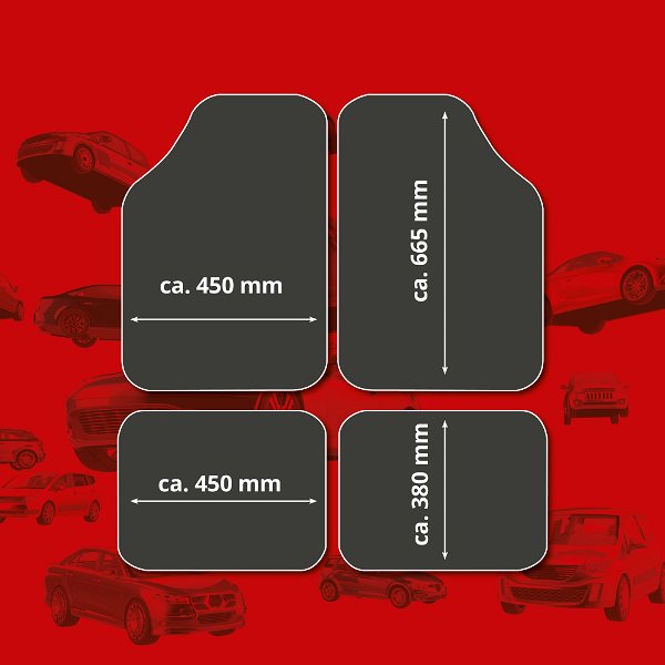 Auto Gummimatten Metallic Riffelblech look rot maxi | Auto Gummimatten ...