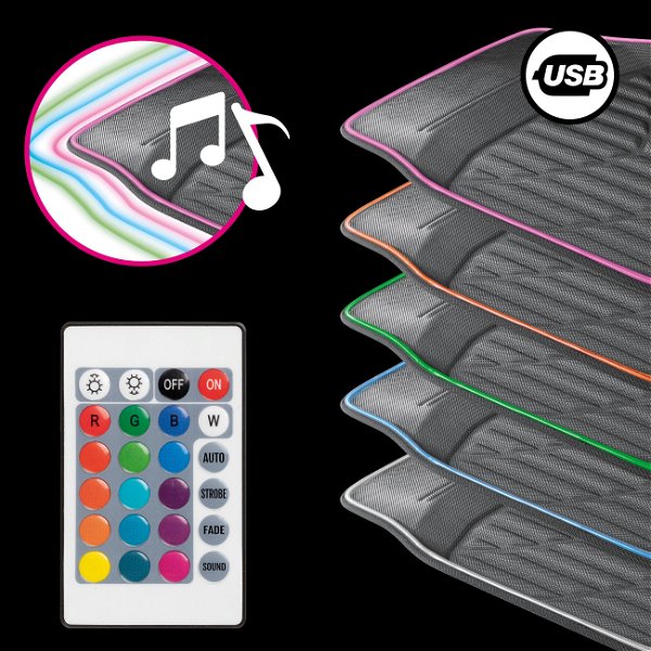 LED rubber mat Glow with colour selection, various light functions and ...